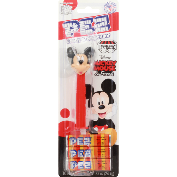 Pez Fruit Candy & Dispenser, Assorted, Mickey Mouse & Friends (0.87 oz ...