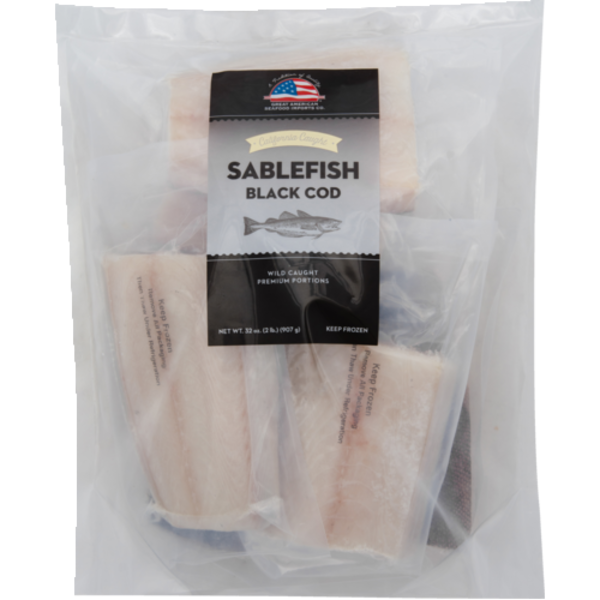Great American Seafood Wild Caught Black Cod Sablefish Skin On Portions ...