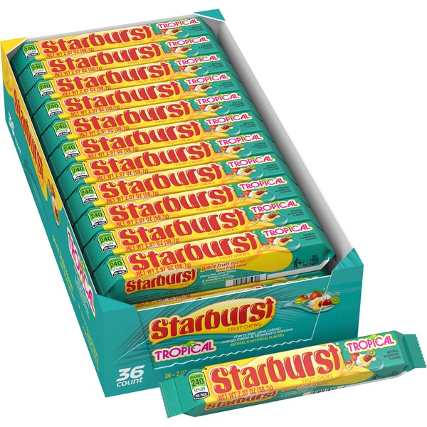 Starburst Tropical Fruit Chews Candy Singles (36 ct) - Instacart