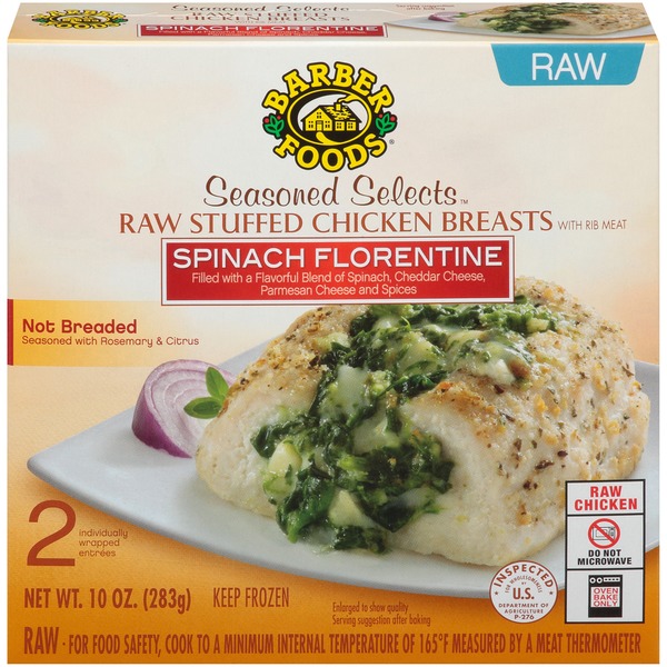Barber Foods Seasoned Selects Spinach Florentine Raw Stuffed Chicken ...
