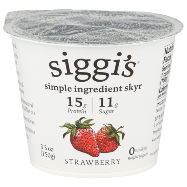 Siggi's Strained Non-Fat Strawberry Icelandic Style Skyr Yogurt Same ...