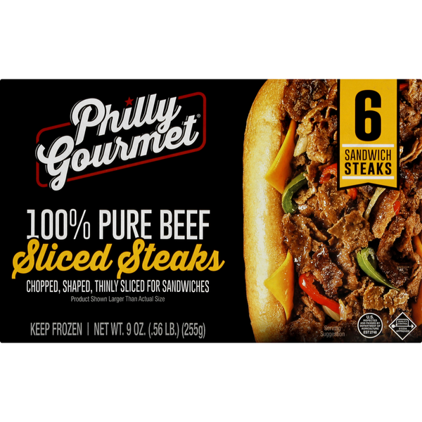 Philly Gourmet Steaks, 100% Pure Beef, Sliced Same-Day Delivery or ...