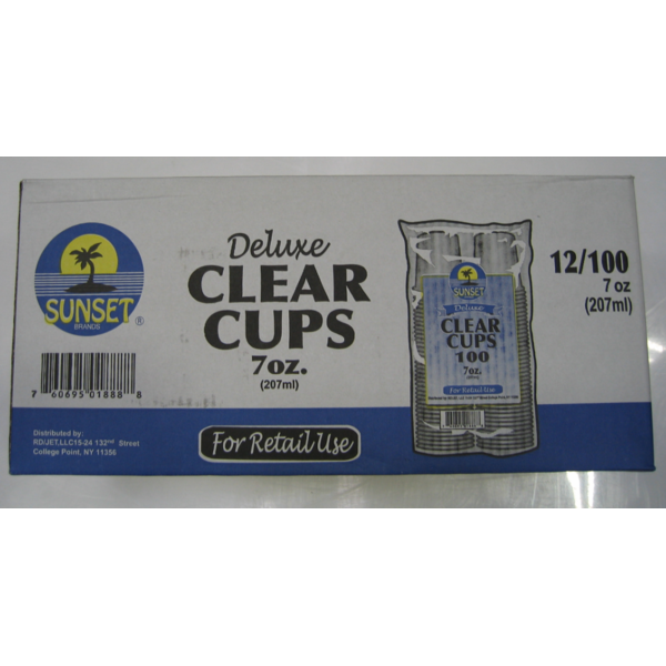Sunset - 7 oz Twin Pack Plastic Clear Cups - 1200 ct pkgs Delivery or ...