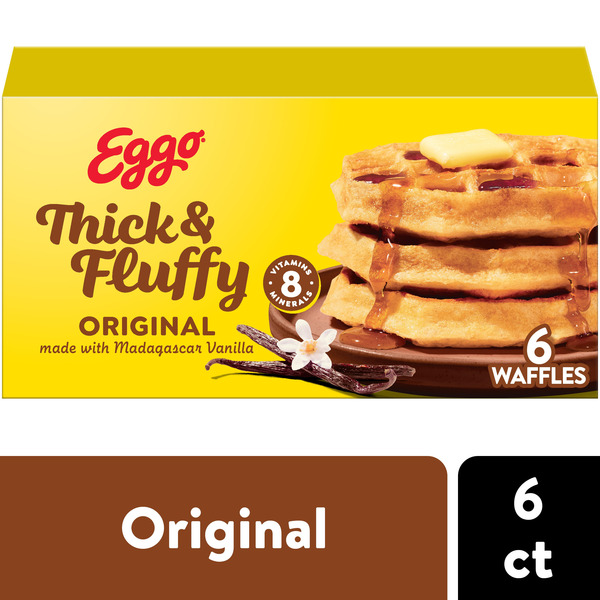 Kellogg’s Eggo Thick and Fluffy Original Waffles, Frozen Breakfast, 6 ...