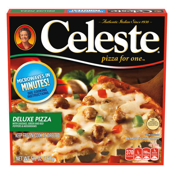 Celeste Deluxe Pizza for One, Individual Microwavable Frozen Pizza Same ...