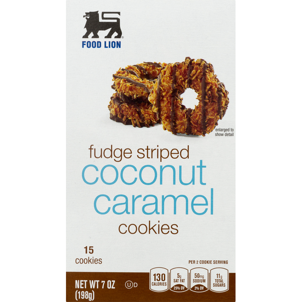 Food Lion Cookies, Fudge Striped, Coconut Caramel (15 each) - Instacart
