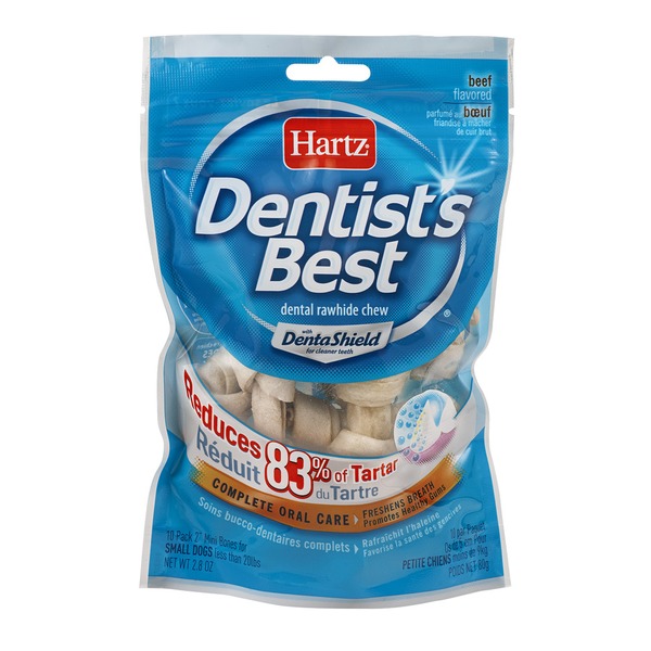 Hartz Dentist's Best Dental Rawhide Chew With Denta Shield Beef ...