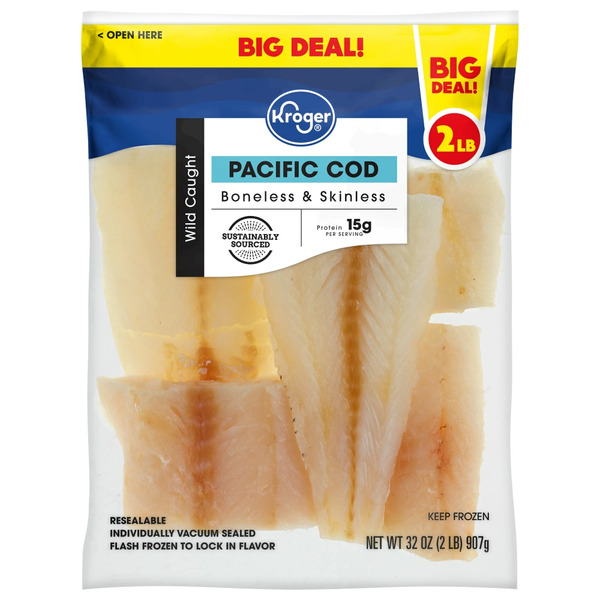 Kroger Kroger Family Size Wild Caught Boneless & Skinless Pacific Cod ...
