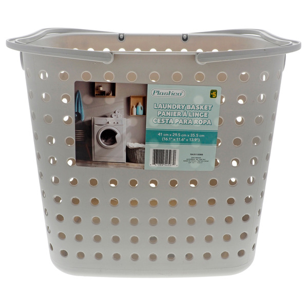 PLASTICO Laundry Basket With Handles Same-Day Delivery | Dollarama