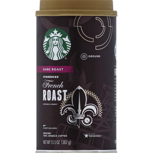 Starbucks French Roast Dark Roast Arabica Ground Coffee (13.5 oz ...