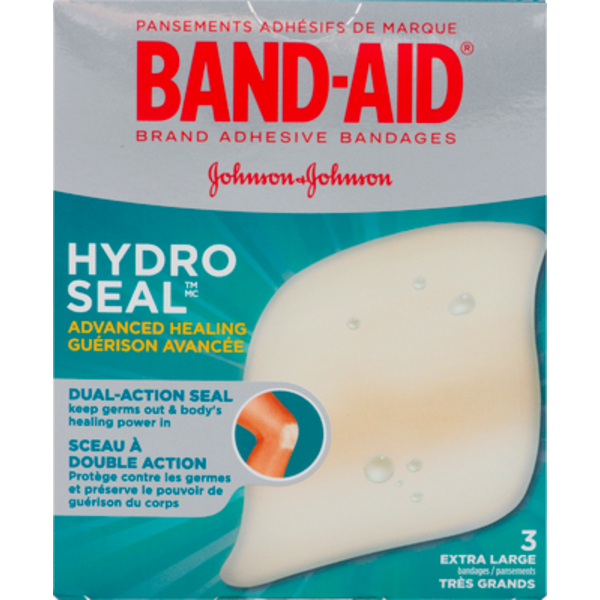 BAND-AID Extra Large Hydro Seal Advanced Healing Bandages Same-Day ...