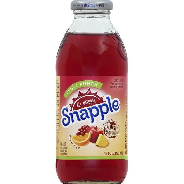 Snapple All Natural Fruit Punch Juice Drink (16 oz) - Instacart