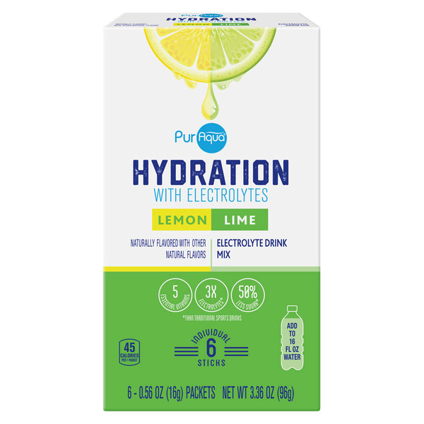 PurAqua Lemon Lime Hydration Drink Mix Sticks Same-Day Delivery or ...