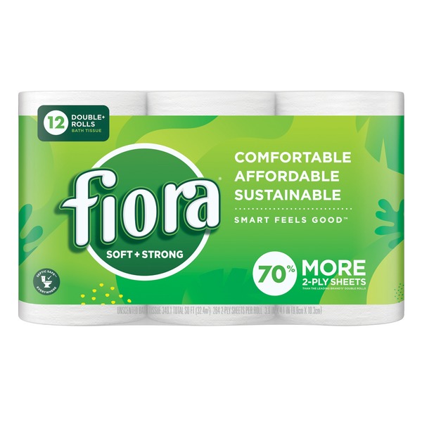 Fiora Toilet Paper Double+ Roll, 2-ply (12) - Instacart
