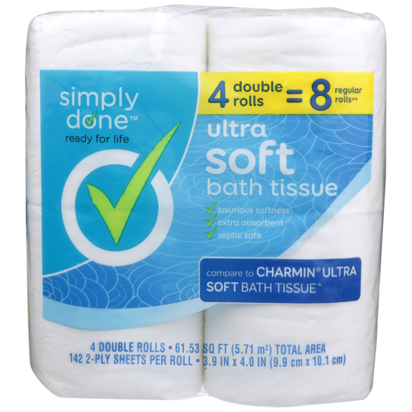 Simply Done Ultra Soft Bath Tissue Double Rolls (4 ct) - Instacart
