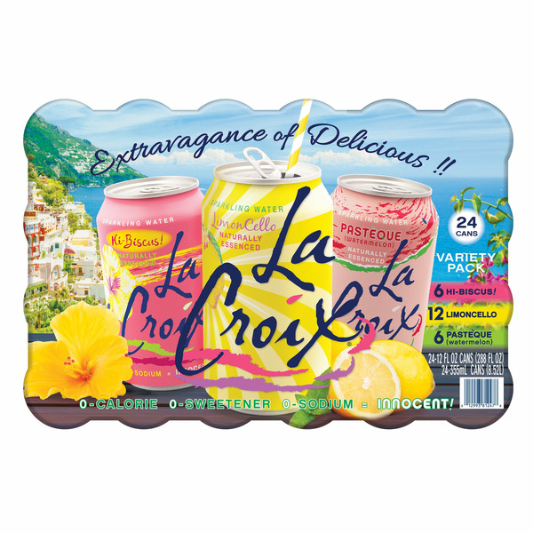 Costco LaCroix Sparkling Water - LimonCello, Hi-Biscus, Pastèque Variety Pack 24pk/12 fl oz Cans ...