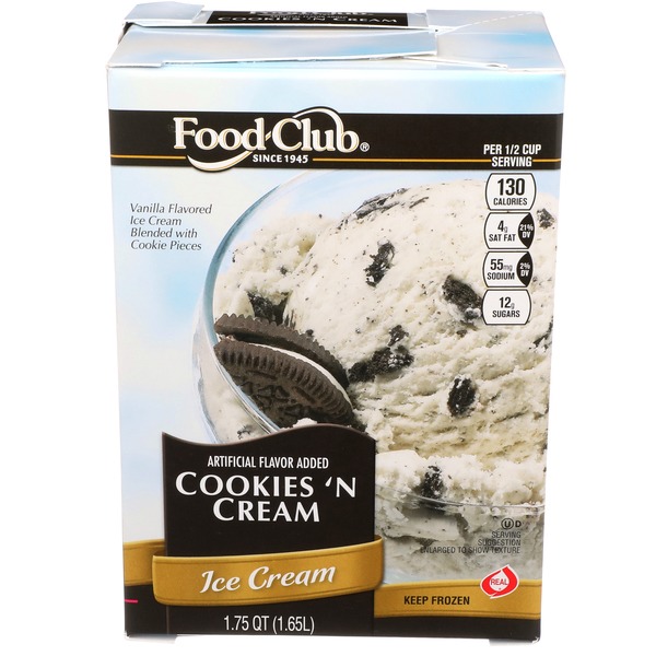 Food Club Cookies 'n Cream Vanilla Flavored Ice Cream Blended With ...