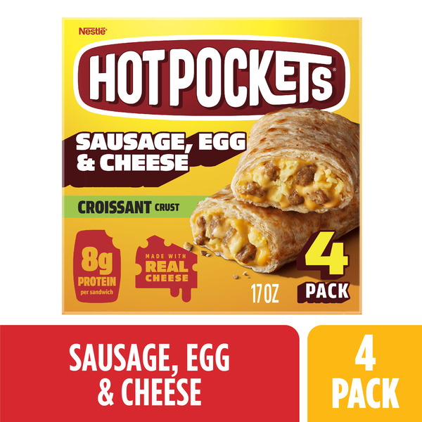 Hot Pockets Frozen Snack Croissant Crust Sausage Egg Cheese Same-Day ...