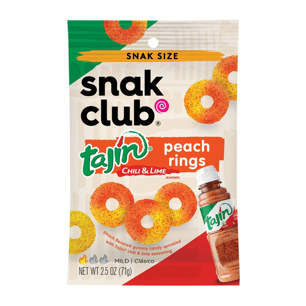 Snak Club Mild Tajin Chili & Lime Seasoned Peach Rings Snak Size Same ...