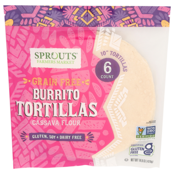 Sprouts Burrito Grain Free Cassava Flour Tortillas 6 Pack Same-Day ...