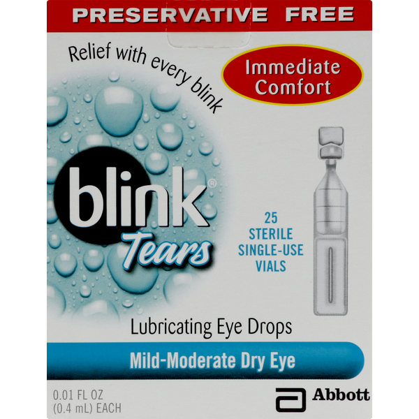 Blink Tears Eye Drops, Lubricating (0.01 fl oz) - Instacart