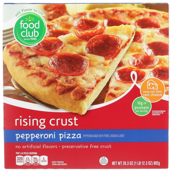 Food Club Rising Crust Pepperoni Pizza (28.3 oz) - Instacart