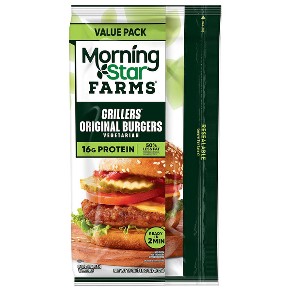 Wegmans Morning Star Farms Veggie Burgers Grillers Original, Vegetarian ...