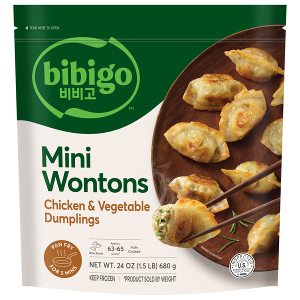 Bibigo Frozen Mini Wontons Chicken & Vegetable Dumplings Same-Day ...