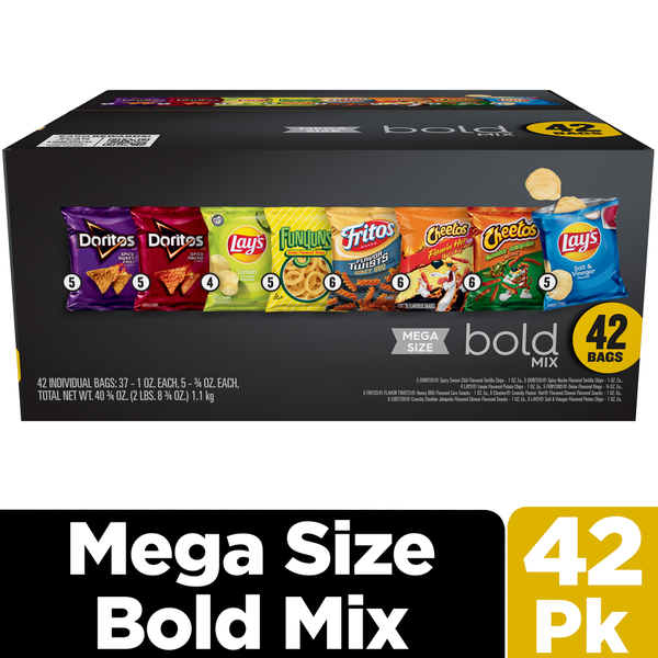 Frito Lay Snacks Bold Mix Variety Packs 40 3/4 Oz, 42 Count Same-Day ...