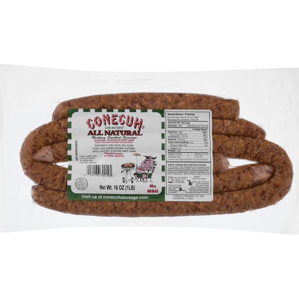 Conecuh Smoked Sausage, Hickory, All Natural (16 oz) - Instacart