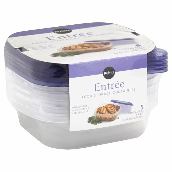 Publix Food Storage Containers, Entree, 25 oz Same-Day Delivery or ...