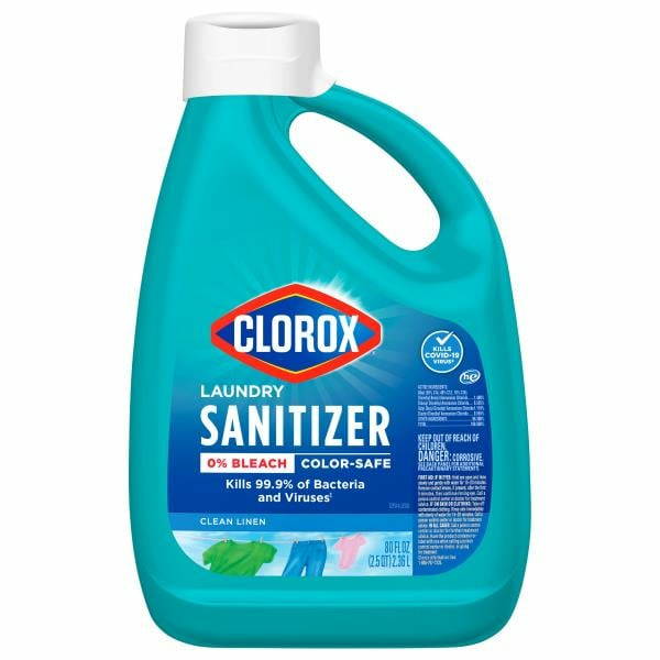 Clorox Laundry Sanitizer, 0% Bleach, Color Safe, Clean Linen Same-Day ...