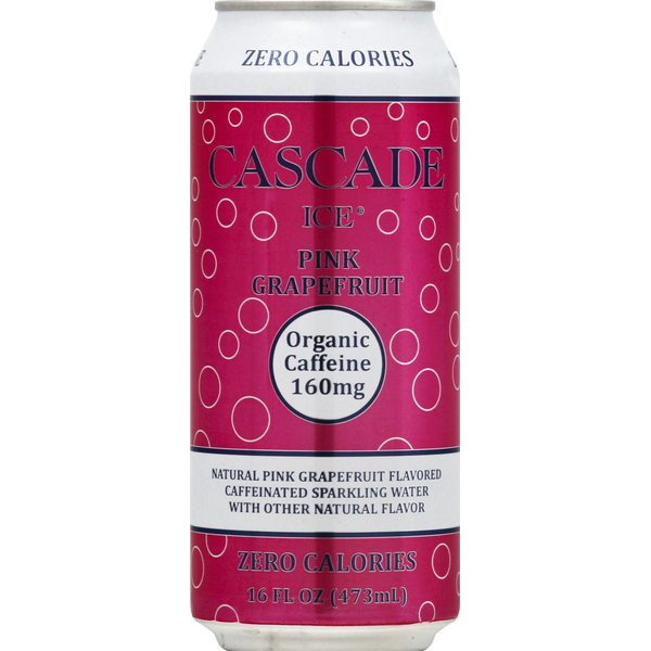 Cascade Ice Sparkling Water, Pink Grapefruit, Caffeinated (16 oz ...
