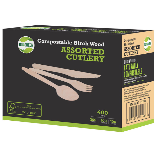 GO4GREEN Assorted Birch Wood Cutlery Same-Day Delivery | Costco