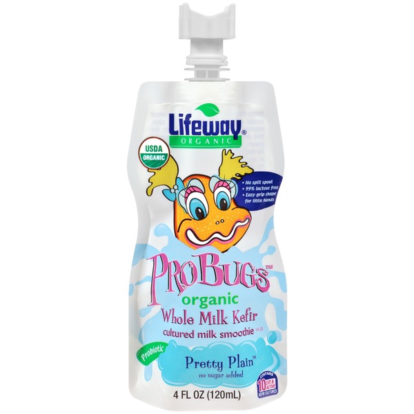 Lifeway ProBugs Pretty Plain Organic Whole Milk Kefir Cultured Milk ...