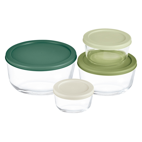 Crofton 8pc Glass Bowl Set with Lids, Green Wave Same-Day Delivery or ...