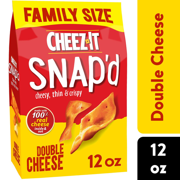 Cheez-It Snap'd Cheese Cracker Chips Double Cheese, Thin Crisps, 12 oz ...
