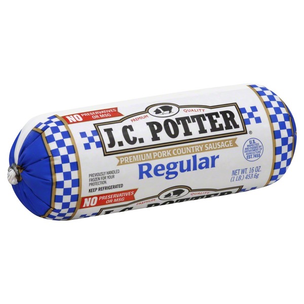 Jc Potter Sausage, Premium Pork Country, Regular (16 oz) - Instacart