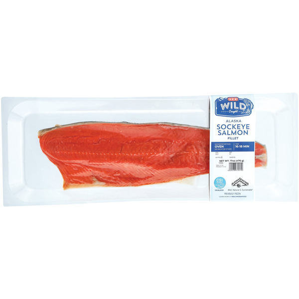H-E-B H-E-B Wild Caught Alaska Sockeye Salmon Fillet Texas Size Pack ...