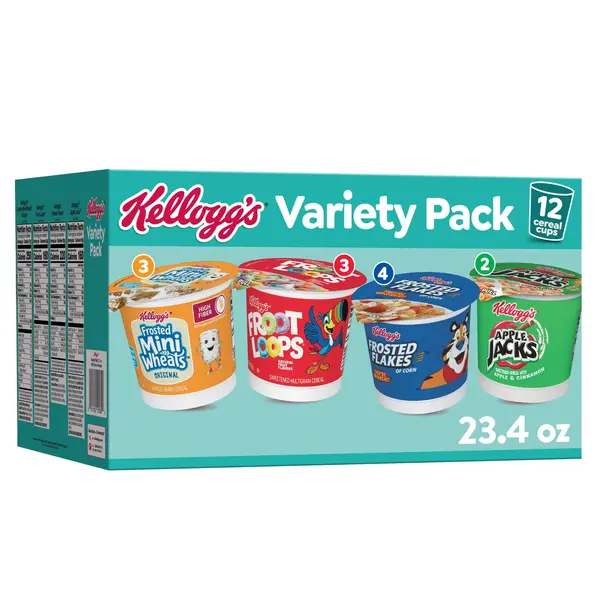 Kellogg's Breakfast Cereal Cups, Cereal Cup to Go, Family Variety Pack ...