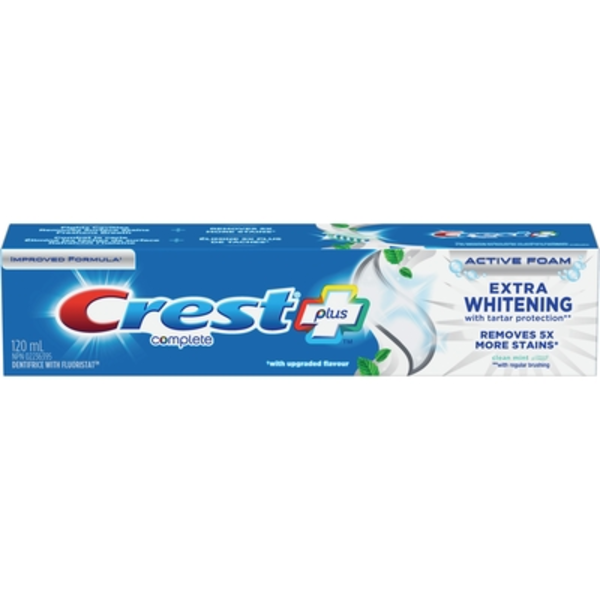 No Frills Crest Complete Plus Extra Toothpaste, Clean Mint Same-Day ...