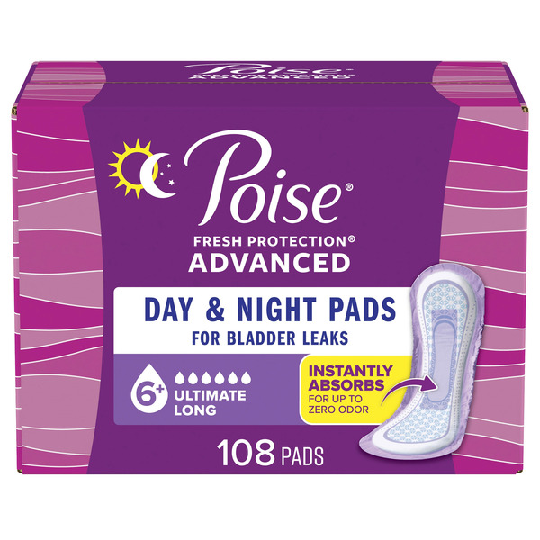 Poise Plus Ultimate Absorbency Long Pads Same-Day Delivery | Costco