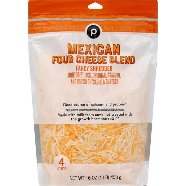 Publix Cheese, Mexican Four Cheese Blend, Fancy Shredded Same-Day ...