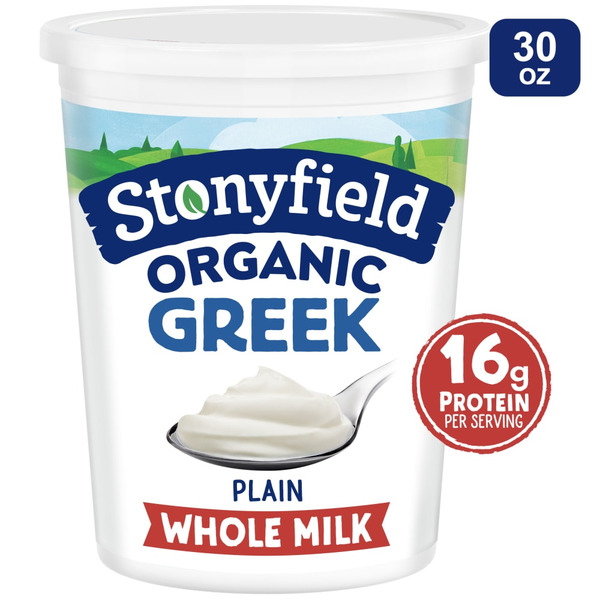 Stonyfield Organic Plain Greek Whole Milk Yogurt Container Same-Day ...