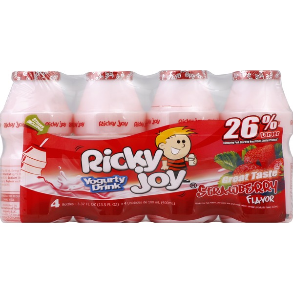 Ricky Joy Yogurty Drink, Strawberry (4 each) - Instacart