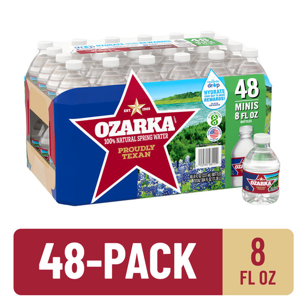 OZARKA Texas Spring Water, 8-ounce mini plastic bottles (Pack of 48 ...