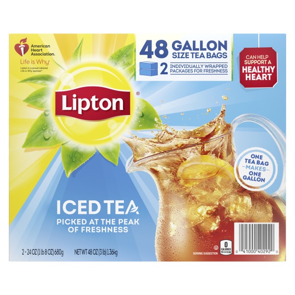Lipton Black Iced Tea Bags Unsweetened (1 gal) - Instacart