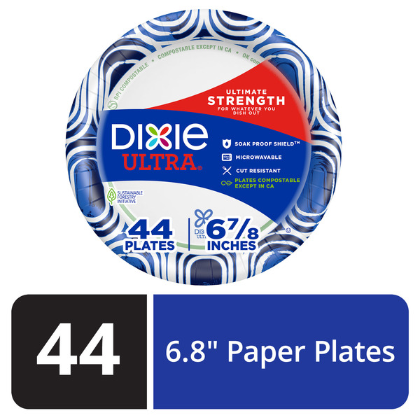 ShopRite DIXIE Paper Plates, 6.8 Inch Dessert or Snack Plate (Designs ...