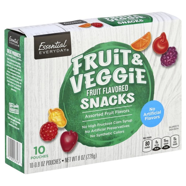 Essential Everyday Fruit Flavored Snacks, Fruit & Veggie, Assorted ...
