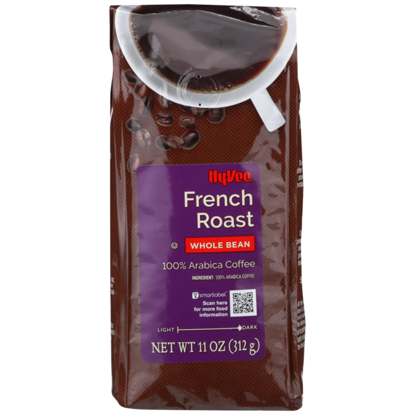 Hy-Vee Dark French Roast 100% Arabica Whole Bean Coffee (11 oz) - Instacart